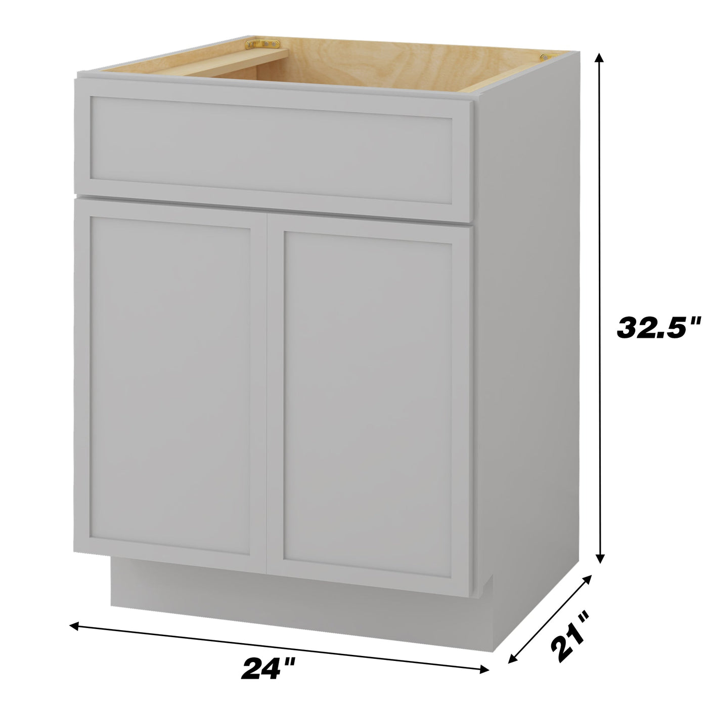 24" Birch Plywood Freestanding Single Base Storage Cabinet with Soft C ...
