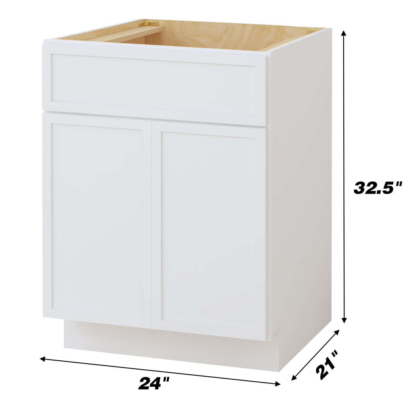 24" Birch Plywood Freestanding Single Base Storage Cabinet with Soft C ...
