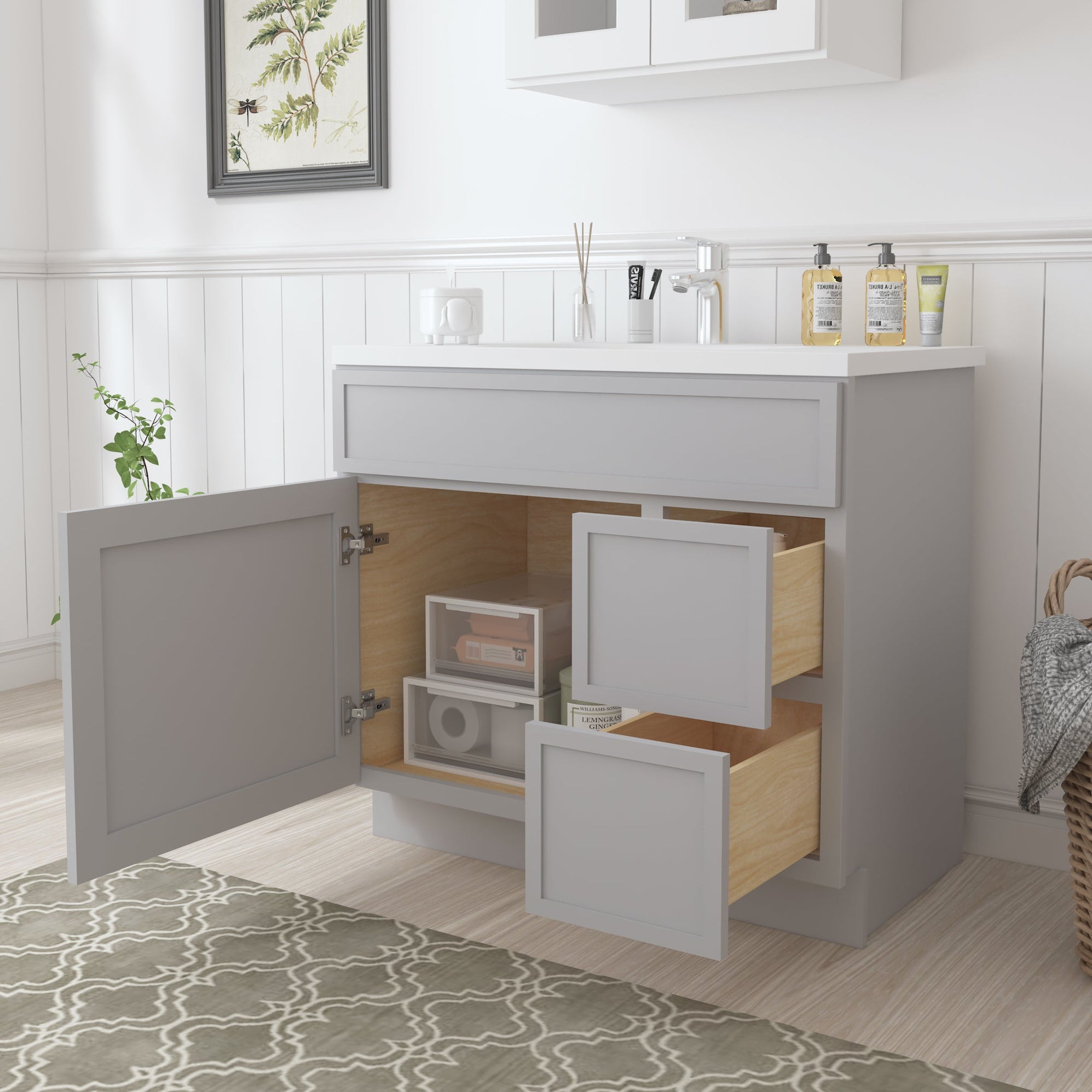 36" Birch Plywood Freestanding Single Base Storage Cabinet — HomeBeyond