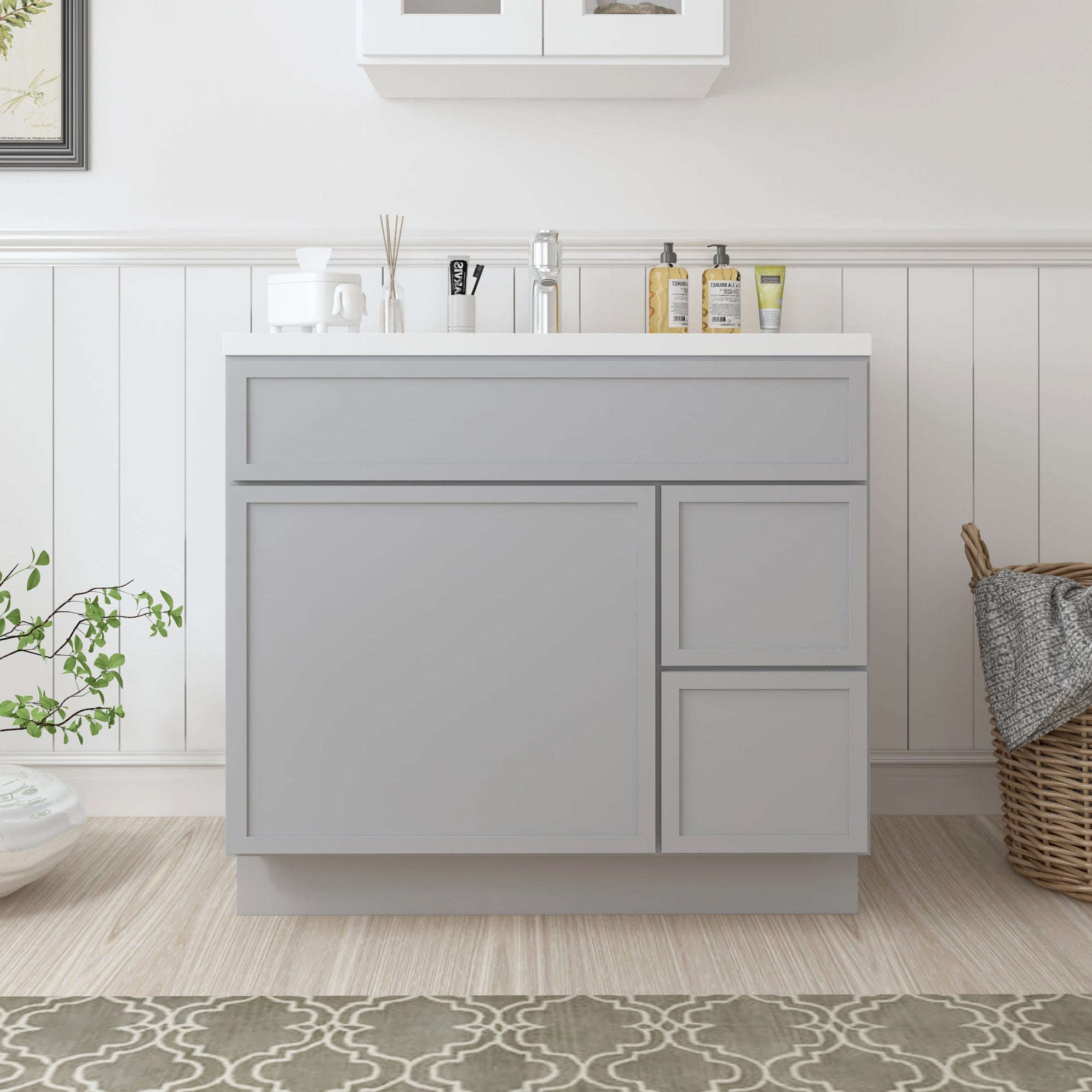 36" Birch Plywood Freestanding Single Base Storage Cabinet — HomeBeyond