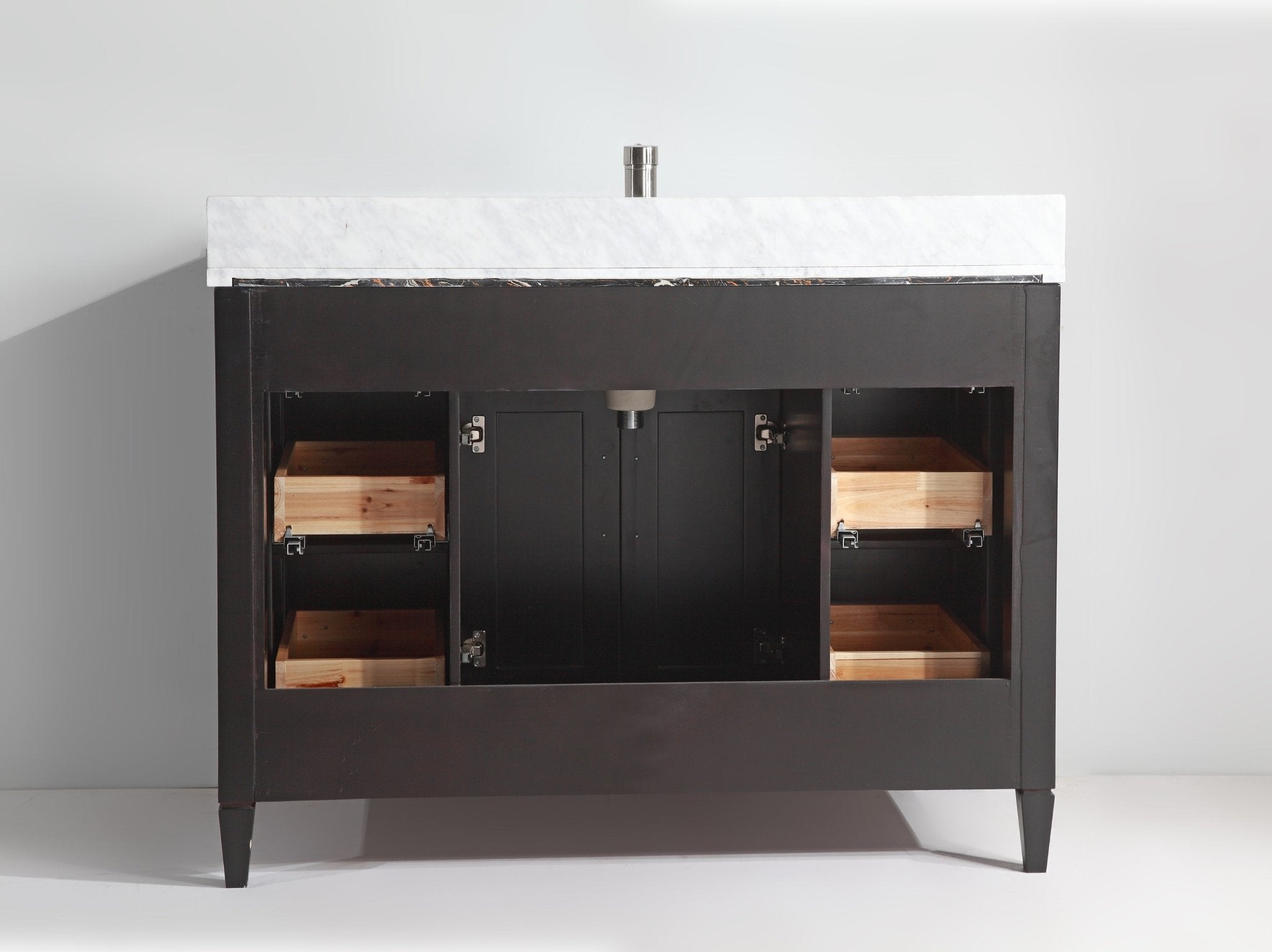 Savona 60" Single Sink Bathroom Vanity Set Carrara Marble Stone Top, S ...