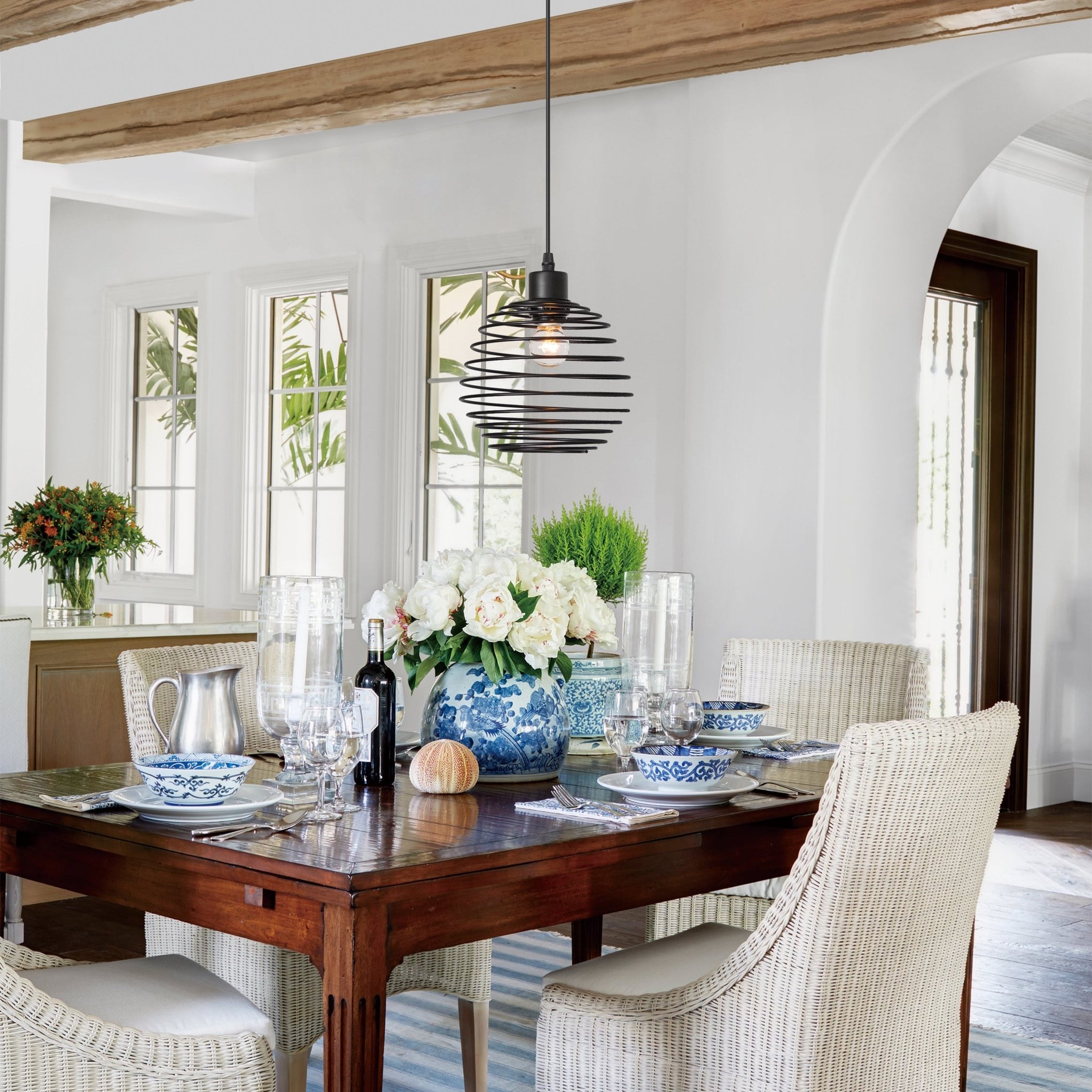 Vanity Art 1-Light Single Pendant Light with Metal Shade Lighting | Mo ...