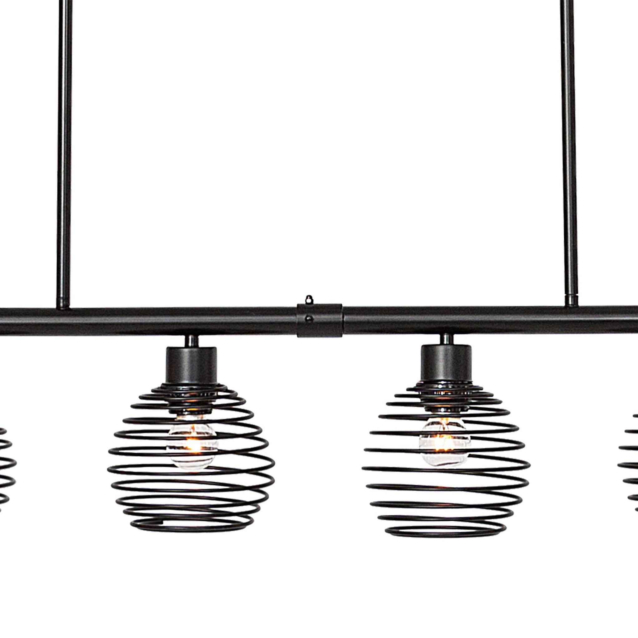 Vanity Art 6-Light Kitchen Island Linear Pendant Light with Globe Shad ...